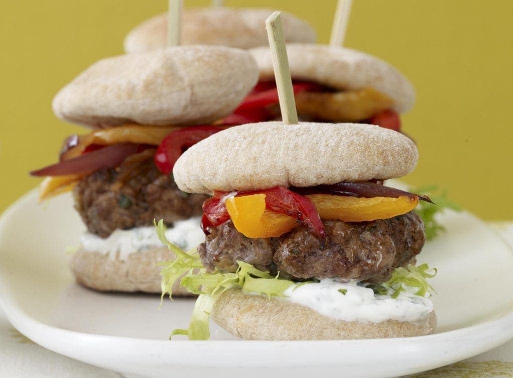 Mini Greek Lamb Burgers with Yogurt Sauce - Tara Teaspoon