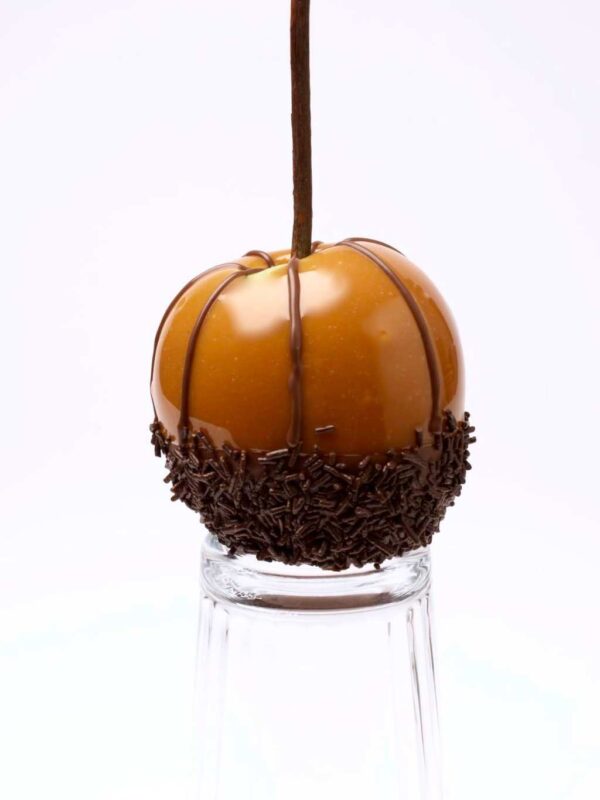 Halloween Spiderweb Caramel Apples