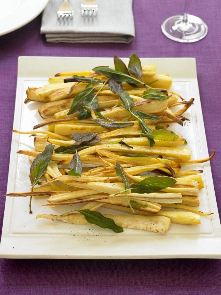 Simple Roast Parsnips with Sage Butter - Tara Teaspoon