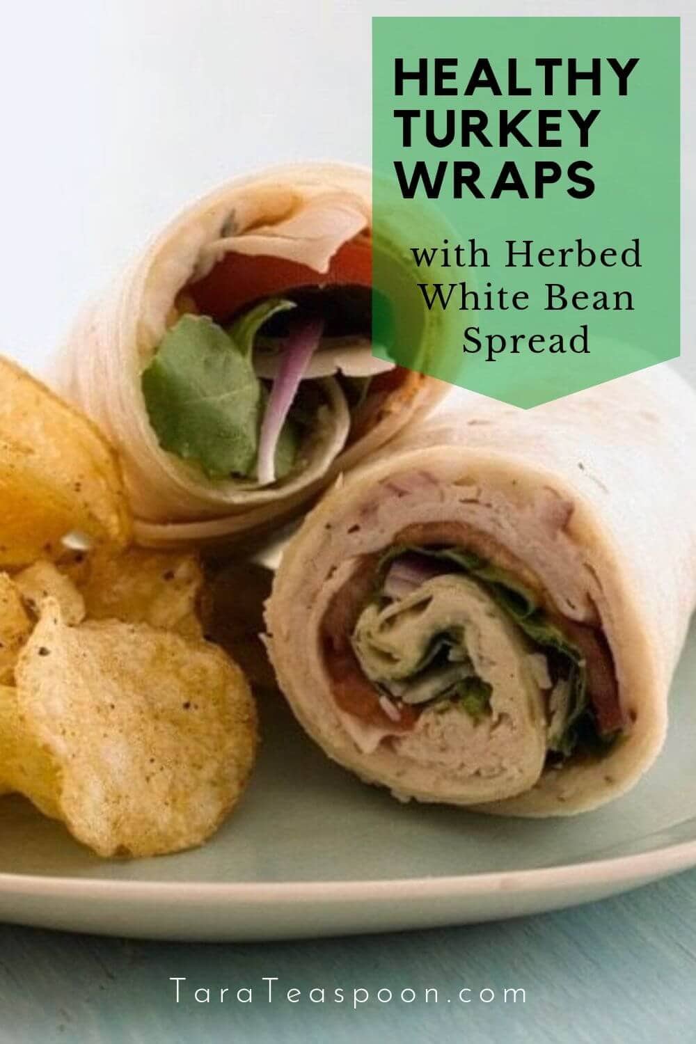 Healthy Turkey Wraps with White Bean Spread - Tara Teaspoon