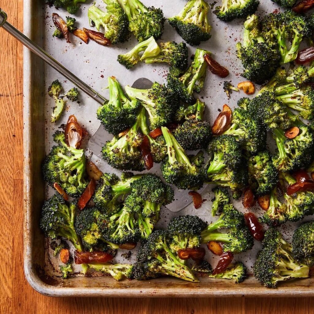 Garlic Roasted Broccoli with Dates - Vegetable Side Dish - Tara Teaspoon