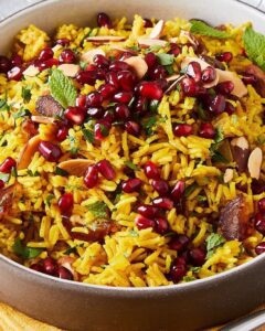 Jeweled Rice - Spiced Middle Eastern Yellow Rice - Tara Teaspoon