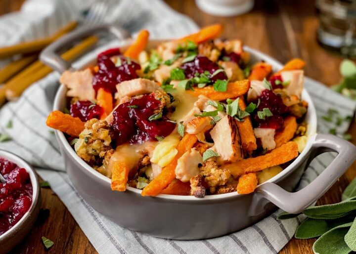 Sweet Potato Poutine with Thanksgiving Leftovers - Tara Teaspoon