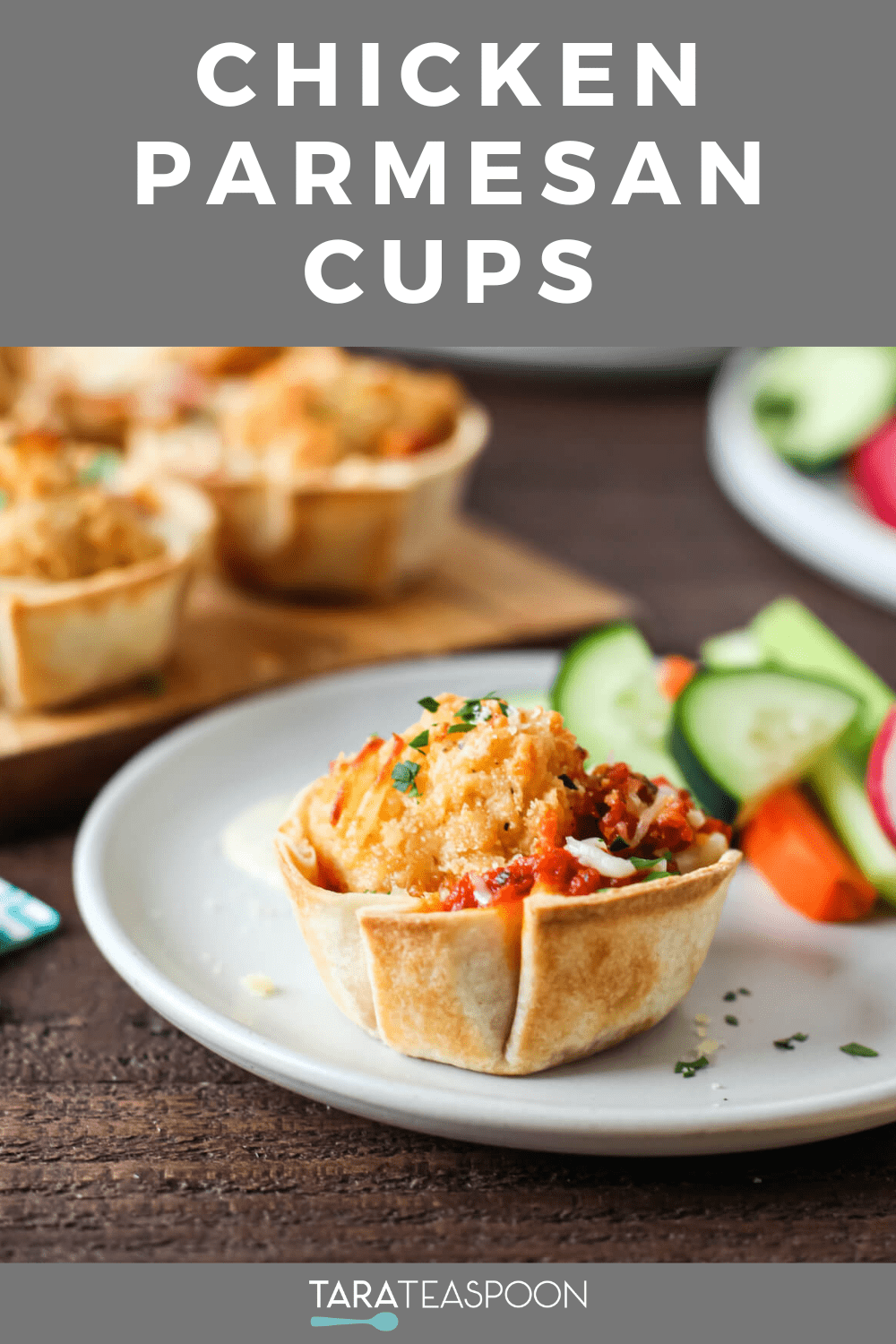 Chicken Parmesan Cups for Game Day - Tara Teaspoon