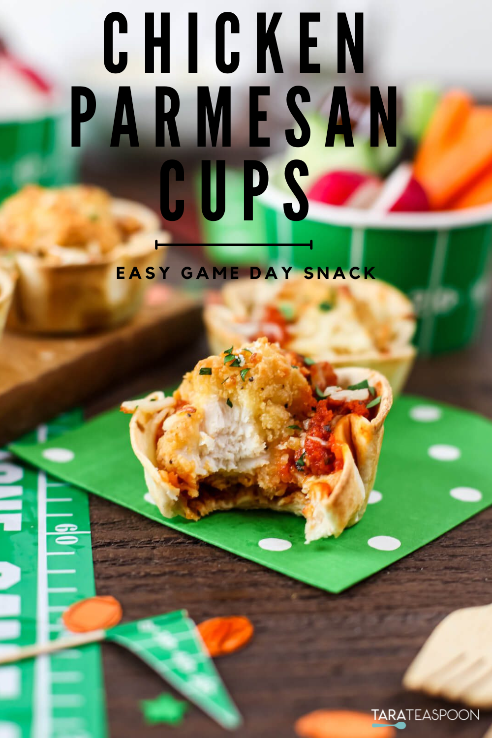 Chicken Parmesan Cups for Game Day - Tara Teaspoon