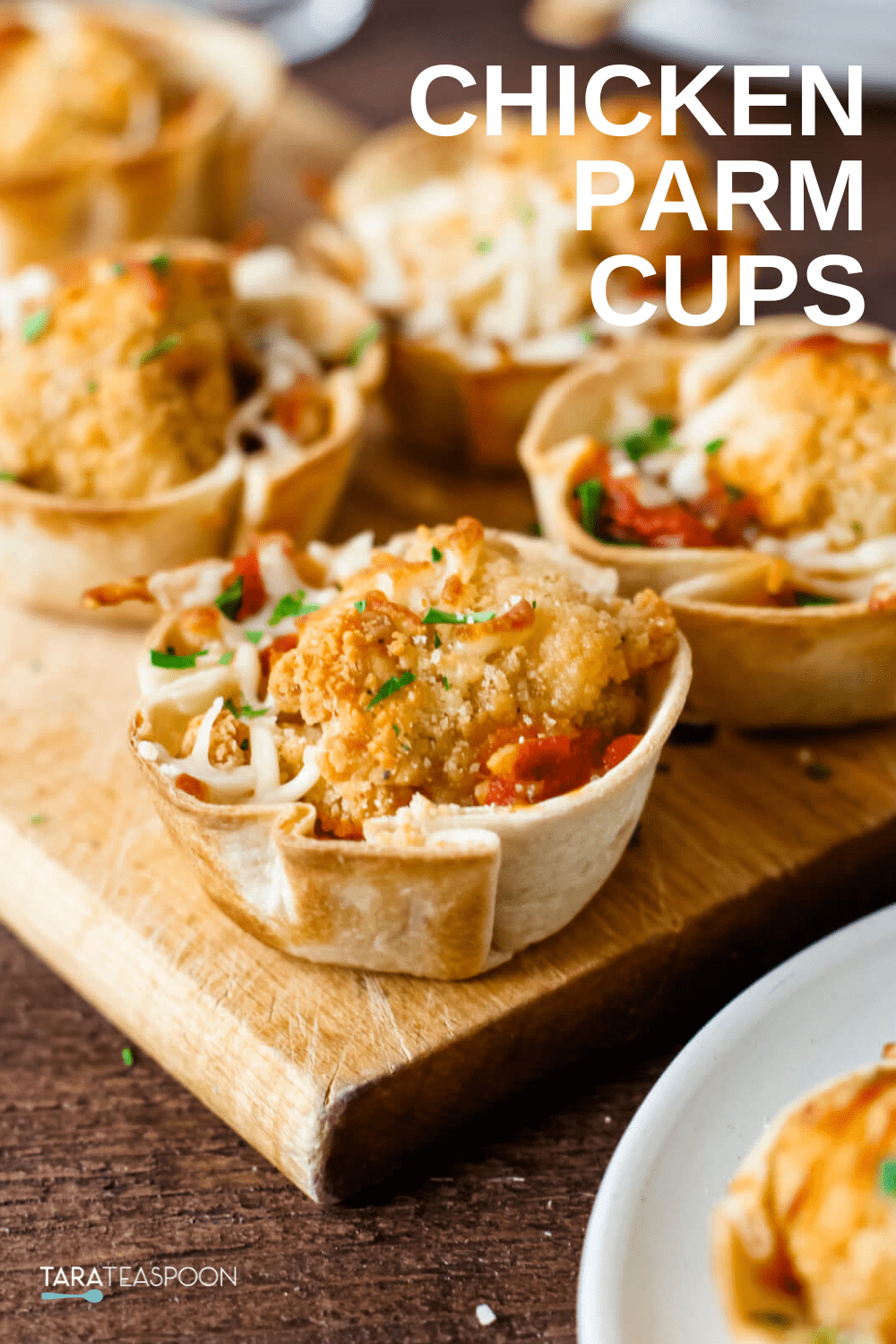 Chicken Parmesan Cups for Game Day - Tara Teaspoon
