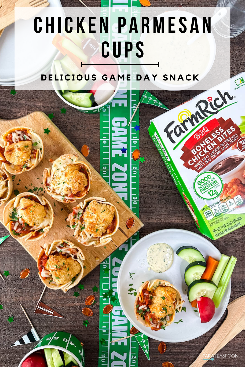 Chicken Parmesan Cups for Game Day - Tara Teaspoon