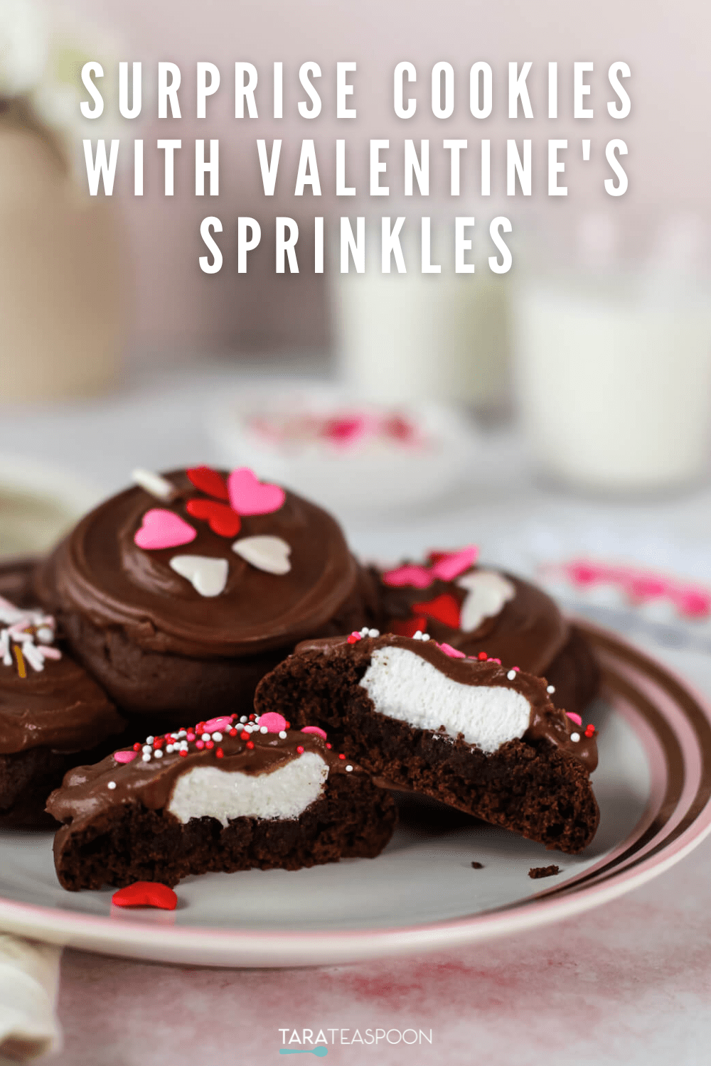 Valentine's Chocolate Cookies with Marshmallows - Tara Teaspoon