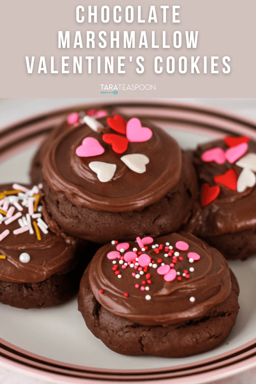 Valentine's Chocolate Cookies with Marshmallows - Tara Teaspoon