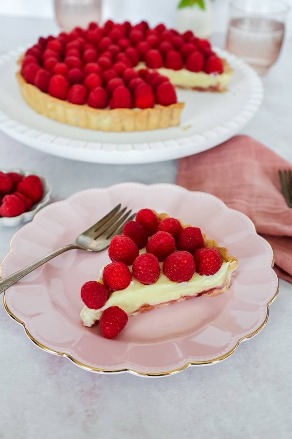 Raspberry Tart (with Pastry Cream) - Tara Teaspoon